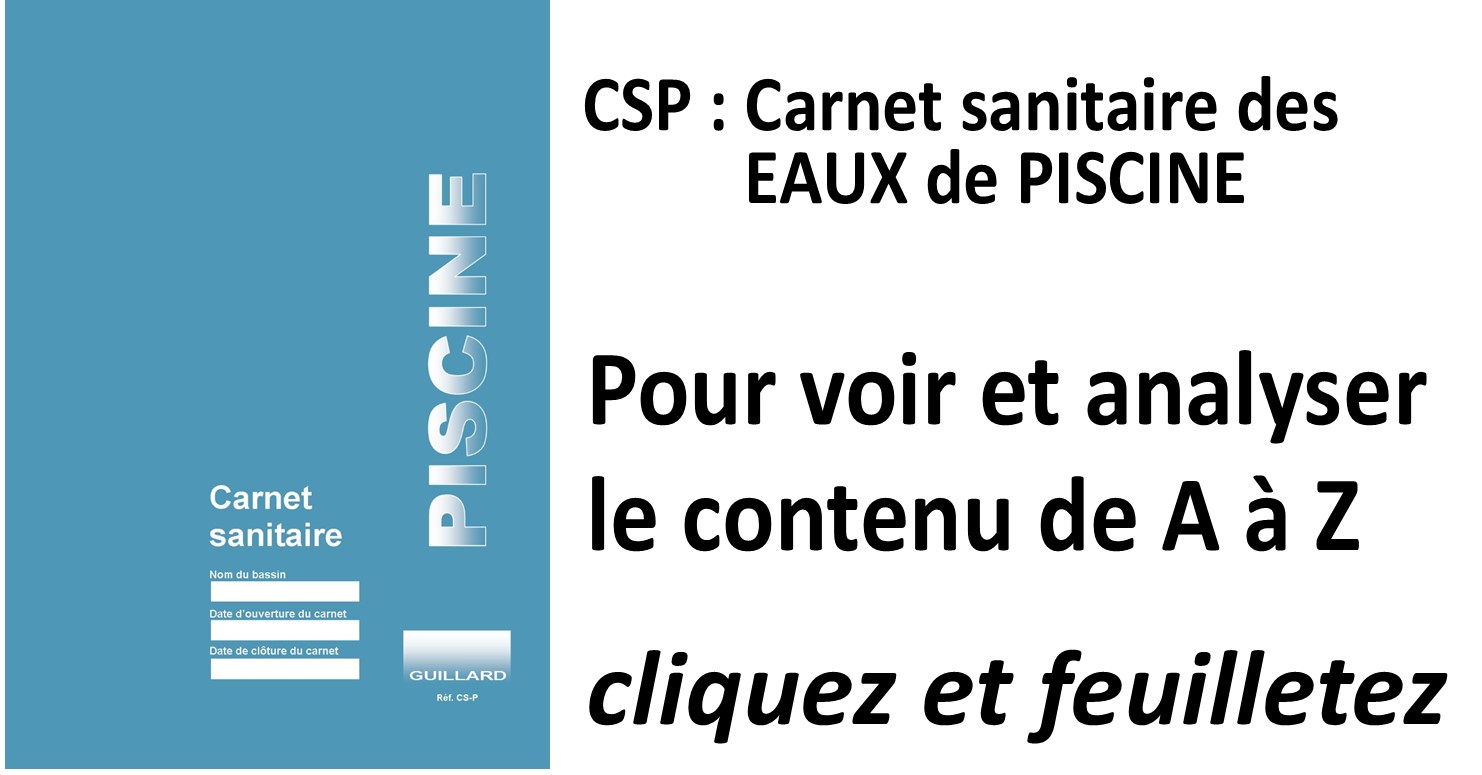 Carnet sanitaire des eaux de PISCINE - CS.P- Edition GUILLARD