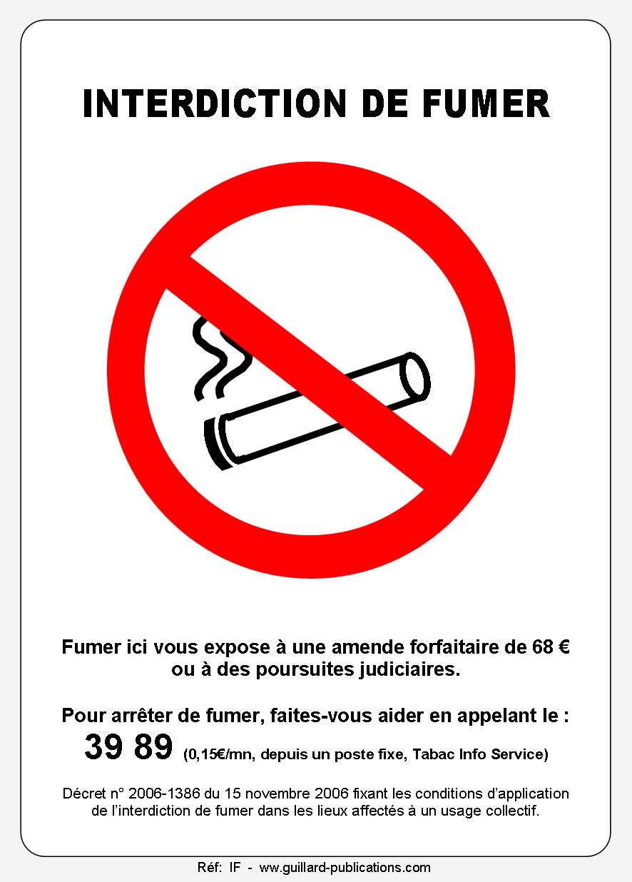 Signal d'interdiction de FUMER en vinyle autocollant